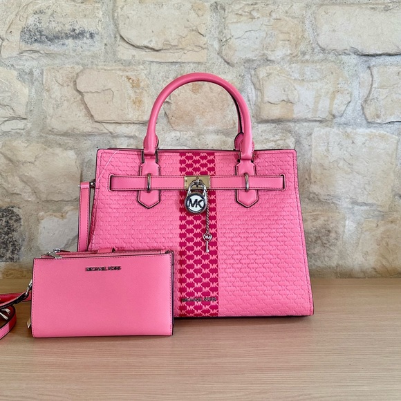 Michael Kors | Bags | Michael Kors Hamilton Lock Key Satchel Crossbody Wallet Set Nwt Authentic ...